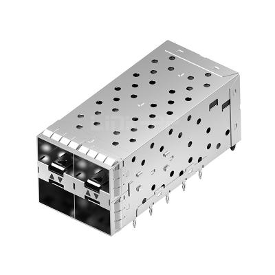 China LP22BC01201 2x2 Ports SFP+Cage Connector With Inner LightPipe for sale