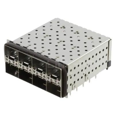 China 2007399-5 SFP+ Cage Assembly 2x4 Port With Integrated Connector Included Lightpipe 16 Gb/s for sale