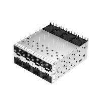 China LP24BC01001 2x4 Port SFP+ Cage Connector Press-Fit Through Hole, Right Angle for sale