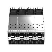 China LP24BC01001 2x4 Port SFP+ Cage Connector Press-Fit Through Hole, Right Angle for sale