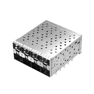 China LP24BC01201 SFP+ 2x4 Cage Connector Press-Fit With Inner Light Pipe for sale