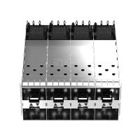 China LP24BC01201 SFP+ 2x4 Cage Connector Press-Fit With Inner Light Pipe for sale