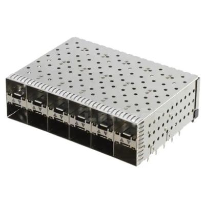 China 2007562-6 SFP+ Cage Assembly With Integrated Connector 2x6 Port Included Lightpipe 16 Gb/s for sale