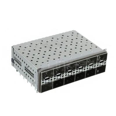 China TE 2180640-1 SFP+ Receptacle With Cage Ganged (2x6) Connector 240 (20 x 12) Position Included Lightpipe for sale