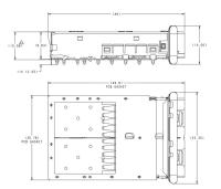 China TE 2198720-1 zSFP+ Cage Ganged (1 x 2) Connector Press-Fit Through Hole Right Angle for sale