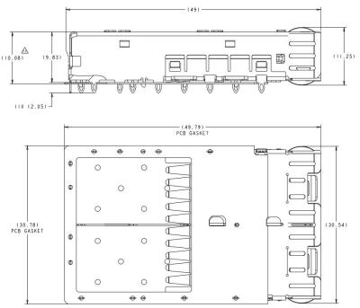 China TE 2227728-1 zSFP+ Cage Ganged (1 x 2) Connector 32 Gb/s Through Hole Press-Fit Mount for sale