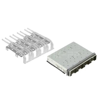 China TE 2227729-1 zSFP+ Cage Assembly Ganged (1 x 4 Port) Connector 28 Gb/s Included Lightpipe for sale