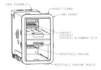 China TE 1-2198318-7 zSFP+ Cage 2x1 Port With Integrated Connector 32 Gb/s Included Lightpipe for sale