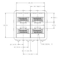 China TE 2198325-6 zSFP+ Cage Assembly 2x2 Port With Integrated Connector Included Lightpipe for sale