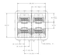 China TE 2-2343522-0 zSFP+ Cage Assembly With Integrated Connector 2x2 Port 56 Gb/s for sale