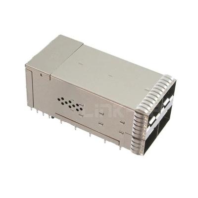 China 2343522-7 TE zSFP+ Receptacle With Cage Ganged (2x2) Connector Press-Fit Through Hole 56 Gb/s for sale
