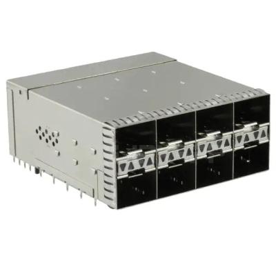 China 1-2180324-9 zSFP+ Receptacle With Cage Ganged (2x4) Connector 32 Gb/s Included Lightpipe for sale