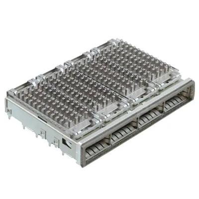 China TE 2174754-2 QSFP Cage Ganged (1 x 4) with Heat Sink Connector 14 Gb/s Right Angle for sale