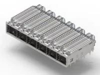 China TE 2143307-1 QSFP Cage Ganged (1 x 6) with Heat Sink Connector Press-Fit Through Hole Included Lightpipe for sale