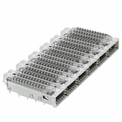 China 2143307-2 QSFP Cage Ganged (1 x 6) with Heat Sink Connector Included Lightpipe 14 Gb/s for sale