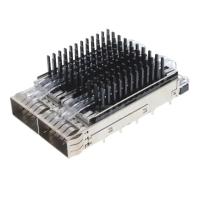 China TE 2170808-6 QSFP28 Cage 1 x 2 Port With Heat Sink Included Lightpipe for sale