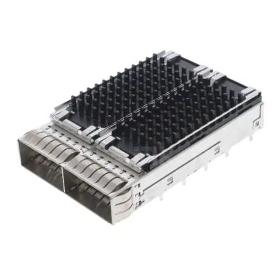 China 2170806-2 TE QSFP28 Cage Assembly 1x2 Port With Heat Sink 28 Gb/s for sale