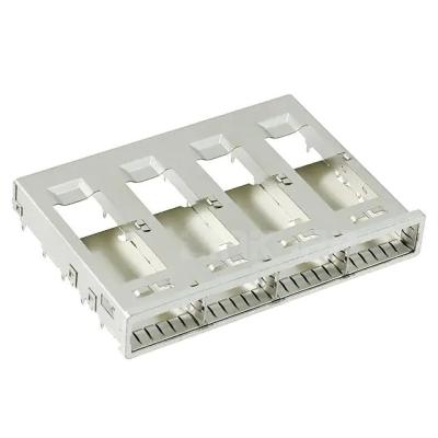 China TE 2227250-1 QSFP28 Cage Ganged (1 x 4) Connector Press-Fit Through Hole for sale