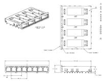 China TE 2227250-1 QSFP28 Cage Ganged (1 x 4) Connector Press-Fit Through Hole for sale