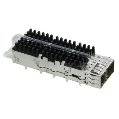 China TE 2170705-8 ZQSFP+ Cage with Heat Sink Connector 1x1 Included Lightpipe 28 Gb/s for sale