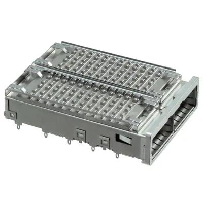 China TE 2227103-1 ZQSFP+ Cage Assembly 1 x 2 Port With Heat Sink 28 Gb/s for sale