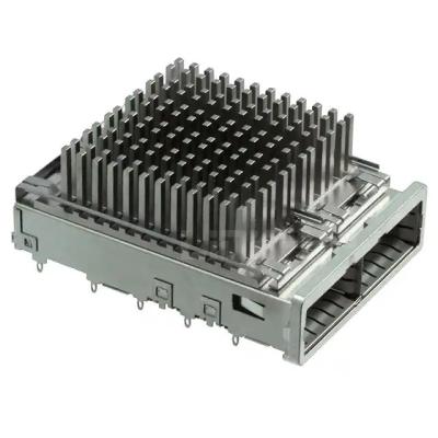 China TE 2227103-3 ZQSFP+ 1x2 Cage With Heat Sink Connector Press-Fit Through Hole 28 Gb/s for sale