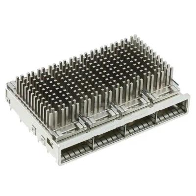 China 2227249-3 ZQSFP+ Cage Assembly 1x4 Port With Heat Sink 28 Gb/s Through Hole for sale