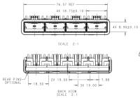 China TE 2170785-6 ZQSFP+ Cage Ganged (1 x 4) with Heat Sink Connector Included Lightpipe Elastomeric Gasket for sale