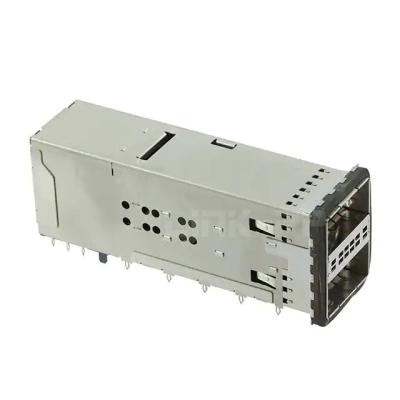 China TE 2227224-1 ZQSFP+ Receptacle with Cage Ganged (2x1) Connector Press-Fit Through Hole Right Angle for sale