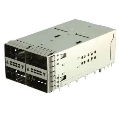 China 2227670-2 ZQSFP+ Cage Assembly  2x2 Port With Integrated Connector25 Gb/s Included Lightpipe for sale