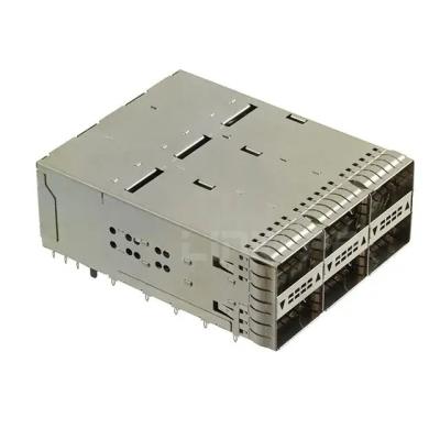 China 2227671-3 ZQSFP+ Cage 2x3 Port With Integrated Connector 28 Gb/s Included Lightpipe for sale