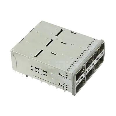 China 2214565-1 ZQSFP+ Cage Assembly 2x3 Port With Integrated Connector 28 Gb/s for sale