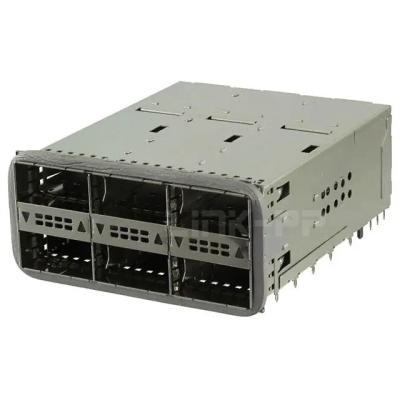 China TE 2227226-3 ZQSFP+ Receptacle with Cage Ganged (2x3) Connector Included Lightpipe for sale