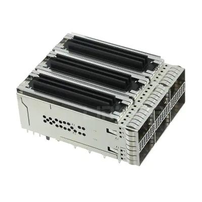 China 2299924-2 TE ZQSFP+ Receptacle with Cage Ganged (2x3) with Heat Sink Connector EMI Springs for sale