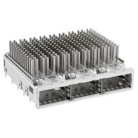China 2057042-8 QSFP+ Cage Ganged (1 x 3) with Heat Sink Connector Press-Fit Through Hole Right Angle for sale