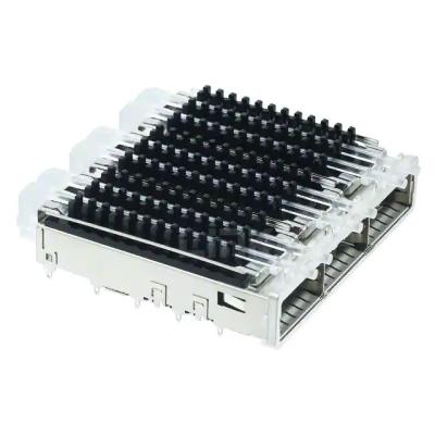 China TE 2057042-9 QSFP+ Cage Ganged (1 x 3) with Heat Sink Connector 14 Gb/s Included Lightpipe for sale