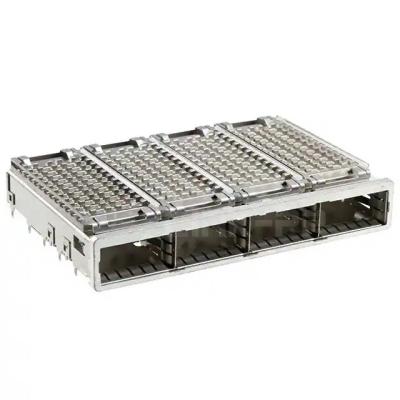 China 2007625-1 QSFP+ Cage Assembly 1x4 Port With Heat Sink 14 Gb/s Press-Fit Through Hole for sale