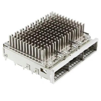 China TE 2007456-3 QSFP+ Cage Ganged (1 x 3) with Heat Sink Connector Customer Applied Gasket for sale