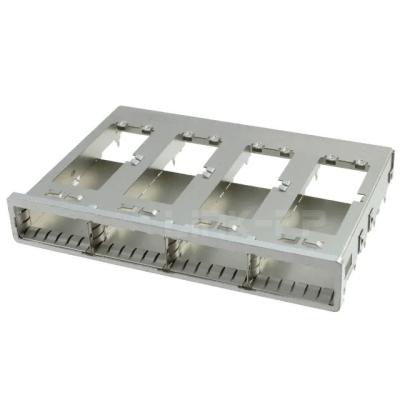 China TE 2007667-1 QSFP+ Cage Ganged (1x4) Connector 14 Gb/s Press-Fit Through Hole for sale