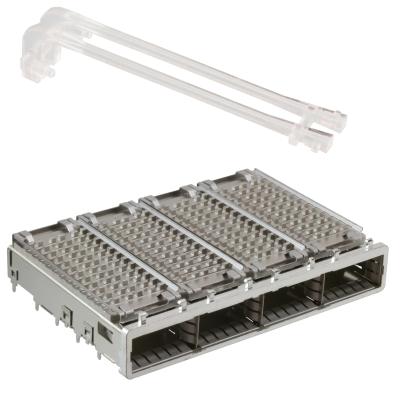 China TE 2007626-3 QSFP+ 1x4 Cage With Heat Sink Connector 14 Gb/s Included Lightpipe for sale