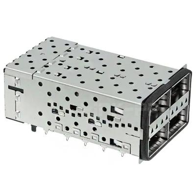 China TE 2214574-8 QSFP+ Cage Ganged (2x2) with Heat Sink Connector Included Lightpipe Elastomeric Gasket for sale