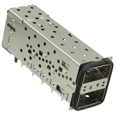 China TE 2085945-2 QSFP+ Receptacle With Cage Ganged (2x1) Connector Press-Fit  Included Lightpipe for sale