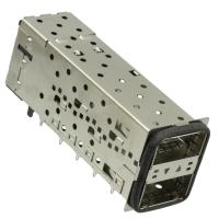 China TE 2085945-6 QSFP+ Receptacle With Cage Ganged (2x1) Connector Elastomeric Gasket Included Lightpipe for sale