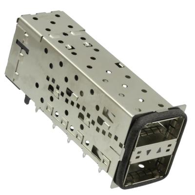 China TE 2085945-6 QSFP+ Receptacle With Cage Ganged (2x1) Connector Elastomeric Gasket Included Lightpipe for sale