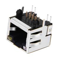 China Tab UP Green&Orange/Yellow LED  1X1 Port 8P8C RJ45 Connector without Integrated Magnetics for sale