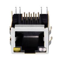 China Tab UP Green&Orange/Yellow LED  1X1 Port 8P8C RJ45 Connector without Integrated Magnetics for sale