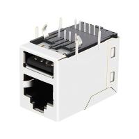 China LPJE319DNL Tab Up RJ45 Jack With Single USB Without Integrated Magnetics for sale