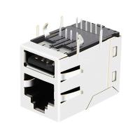 China LPJE305CNL Without LED Tab Up Single USB RJ45 Connector Without Integrated Magnetics for sale