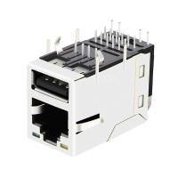 China LPJE3060AGNL Yellow/Green LED Tab Up Single USB RJ45 Connector Without Integrated Magnetics for sale