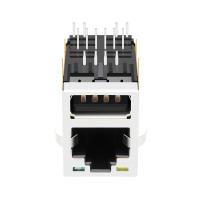 China LPJE3060AGNL Yellow/Green LED Tab Up Single USB RJ45 Connector Without Integrated Magnetics for sale